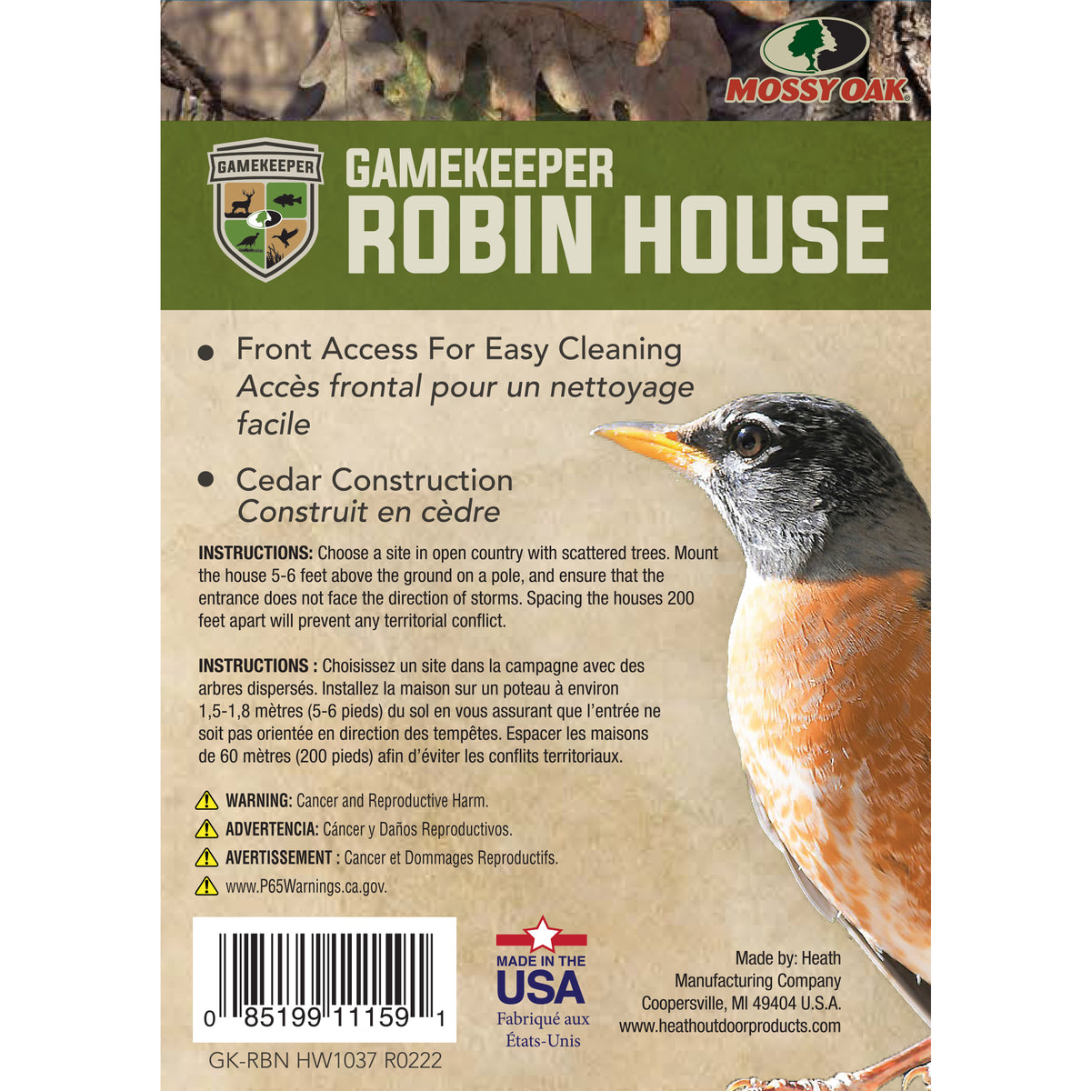GK-RBN: Gamekeeper Cedar Robin House – Made in the USA – Heathoutdoors